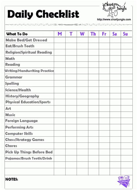 Check Off List Template Excel