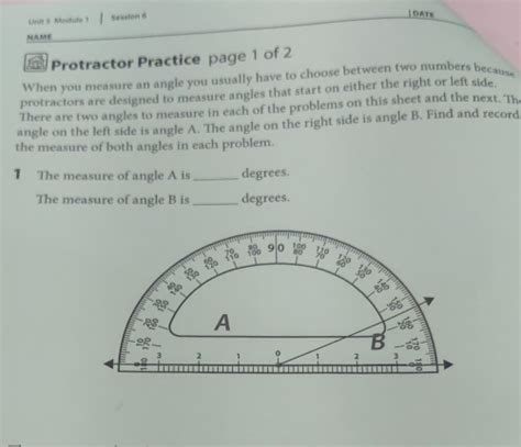 solved unit 5 module 1 session 6 name protractor practice p[geometry
