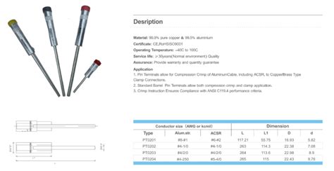 Septcompression Pin Terminal Aluminum Septcompression Pin Terminal Aluminum