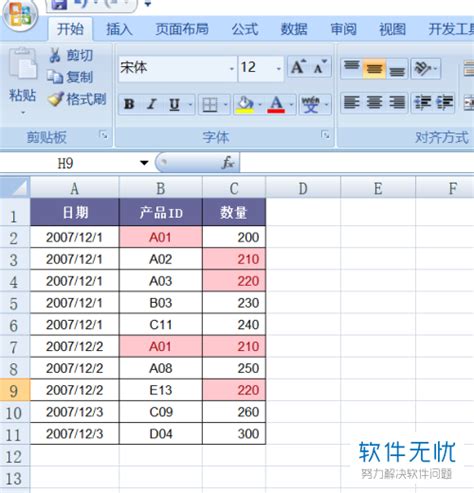 Excel突出显示重复值快捷键 卡饭网