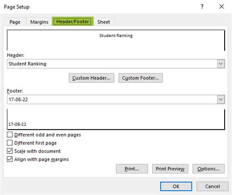 Header And Footer In Excel How To Addremovecustomize
