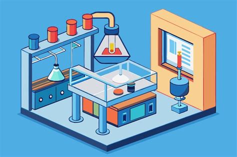Lab Section For 3d Printing Prototypes For Scientific Projects Vector Illustration Premium Ai