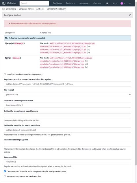 Add Ons Weblate 511 Documentation