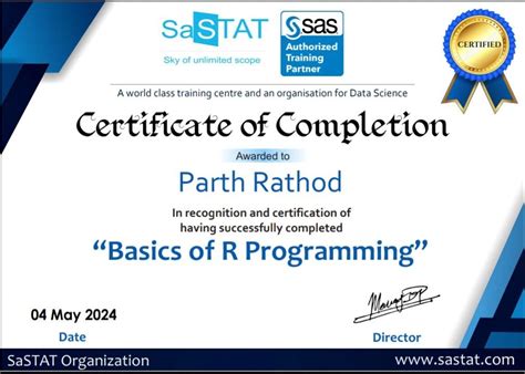 Parth Rathod On Linkedin Rprogramming Datascience Certificationachieved