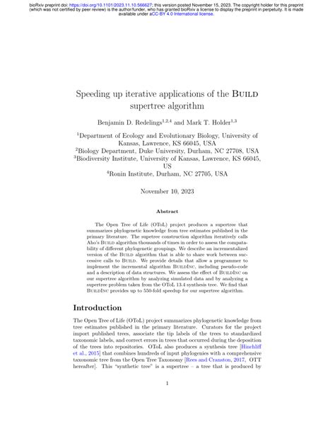 pdf speeding up iterative applications of the build supertree algorithm