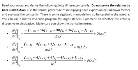 Solved Read Your Notes And Derive The Following Finite
