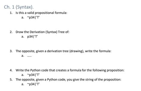 Solved Ch 1 Syntax 1 Is This A Valid Propositional