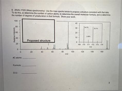 Solved 8 ANALYSIS Mass Spectrometry Use The Mass Spectra Chegg Com