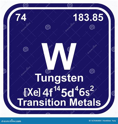 Tungsten Periodic Table Of Elements Royalty Free Stock Image 157362958