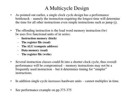 Ppt The Processor Data Path And Control Chapter 5 Part 2 Multi Clock Cycle Design Powerpoint