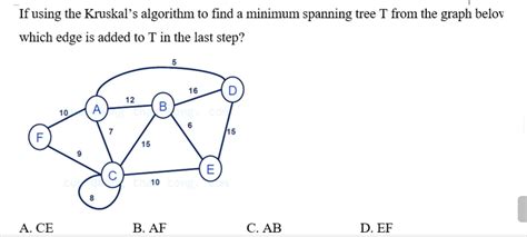 solved if using the kruskal s algorithm to find a minimum