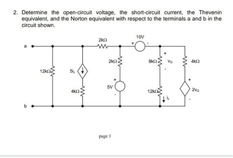 Solved Determine The Open Circuit Voltage The Chegg