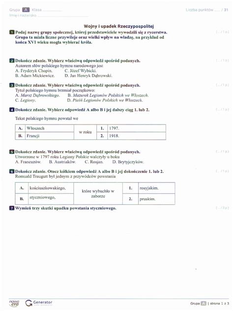 Wojny I Upadek Rzeczypospolitej Kl 4 Pdf