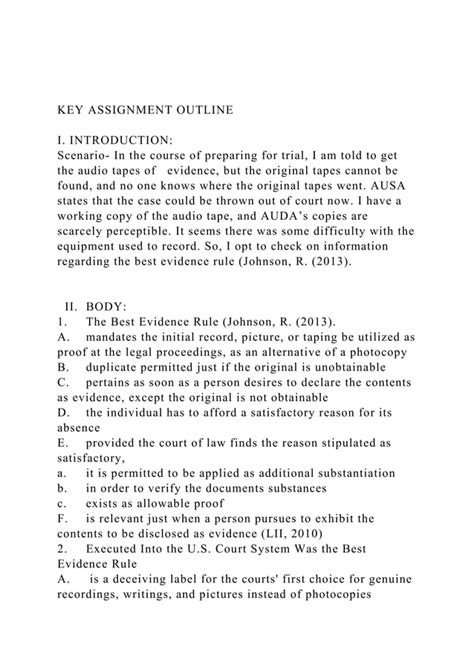 Key Assignment Outlinei Introduction Scenario In The C Docx