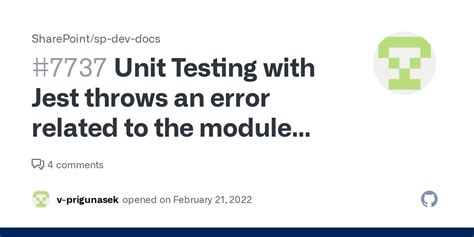 Unit Testing With Jest Throws An Error Related To The Module Microsoftsp Webpart Base · Issue