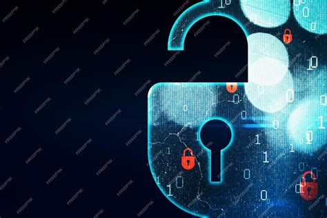 premium photo a digital padlock graphic with binary code and digital connectivity symbols on a