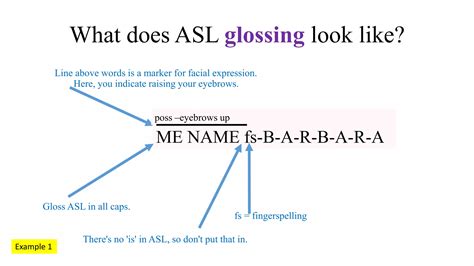 Glossing In Asl What Is It Eight Examples Pptx
