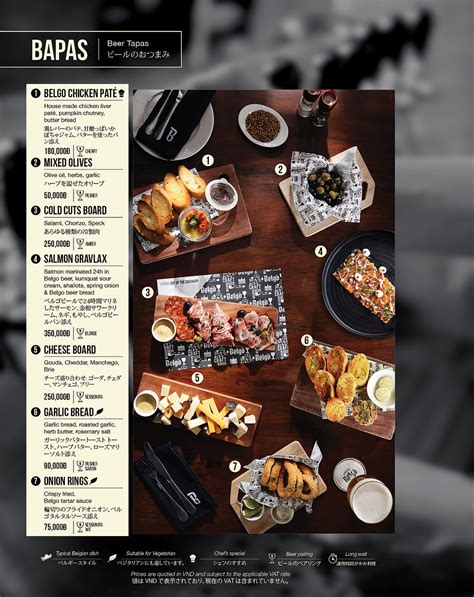 Japanese Menu For Hikari Belgo The Belgian