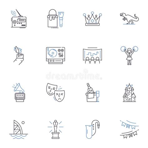 Customer Engagement Line Icons Collection Interaction Participation