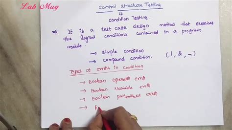 Control Structure Testing Or Conditional Testing Software Engineering In Telugu Youtube