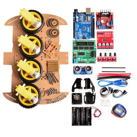 회피 추적 모터 스마트 로봇 자동차 섀시 키트 속도 인코더 배터리 상자 arduino 키트용 4wd 초음파 모듈 parts