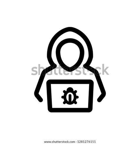 Icon Hacker Antivirus Shield Protection Virus Stock Vector Royalty