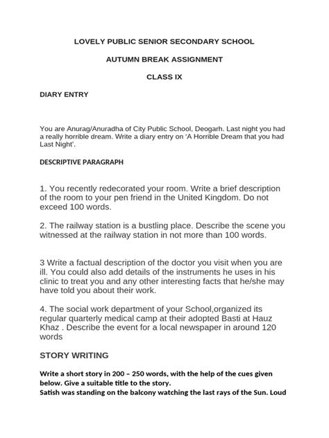 Autumn Break Assignment Class Ix 20231021092737749 Pdf
