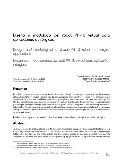 Pdf Design And Modeling Of A Virtual Pa 10 Robot For Surgical Applications