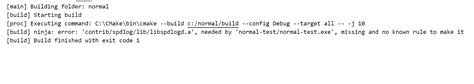 Ninja Error Contrib Spdlog Lib Libspdlogd A Needed By Normal Test Normal Test Exe