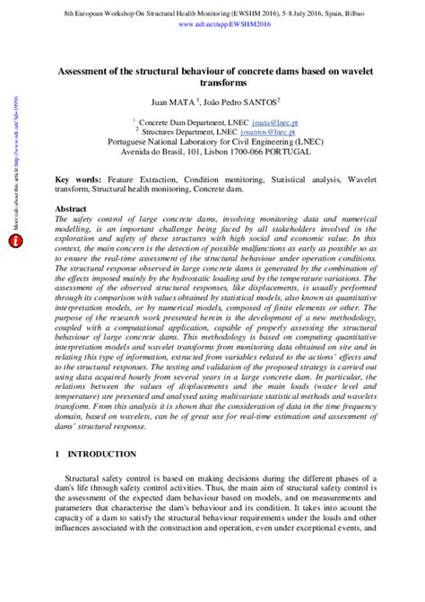 Pdf Assessment Of The Structural Behaviour Of Concrete Dams Based On