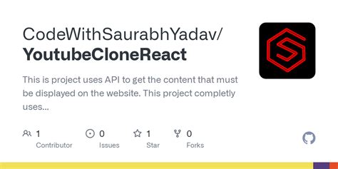 YoutubeCloneReact README Md At Main CodeWithSaurabhYadav YoutubeCloneReact GitHub
