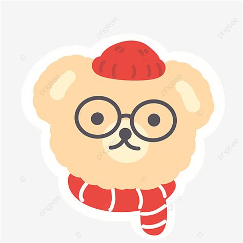 한국 곰 스티커 일러스트 크리스마스 분위기 조선 곰 한국 곰 스티커 Png 크리스마스 PNG 일러스트 및 PSD 이미지