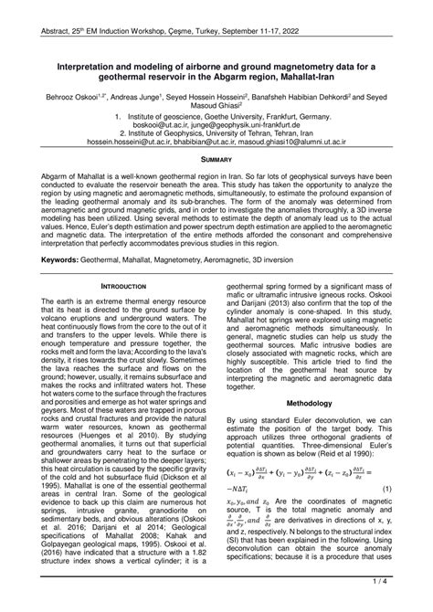 Pdf Interpretation And Modeling Of Airborne And Ground Magnetometry Data For A Geothermal