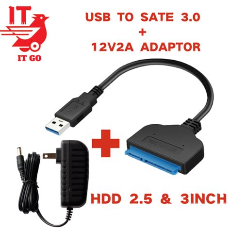 It Go Sata To Usb Adapter Converter Usb Sata Cable With V A Power Supply Adapter For