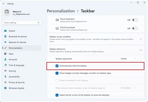 how to enable taskbar auto hide on windows 11 windows central