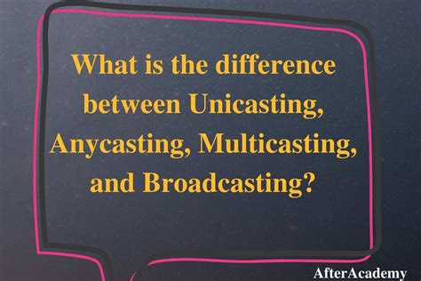 What Is The Difference Between Unicasting Anycasting Multicasting