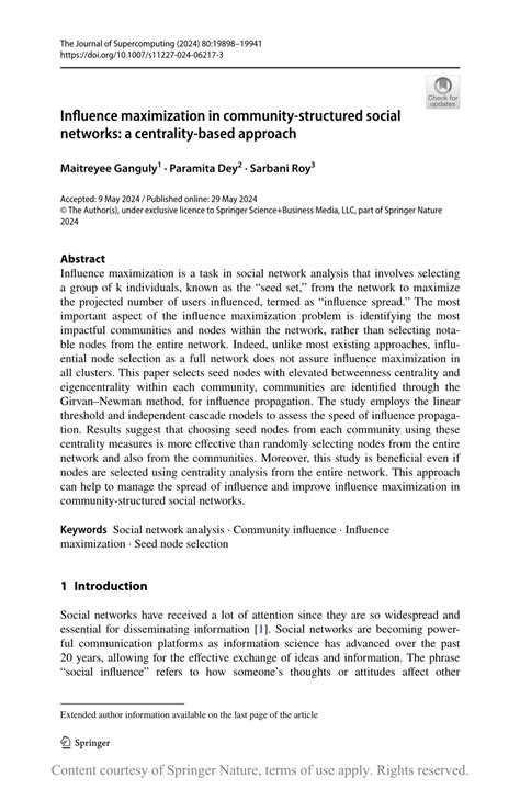 Influence Maximization In Community Structured Social Networks A
