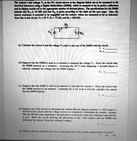 The Current I And Voltage V In The Dc Circuit Shown In The Diagram Below Are To Be Measured In
