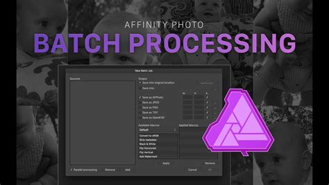 how to batch process multiple photos using affinity photo youtube