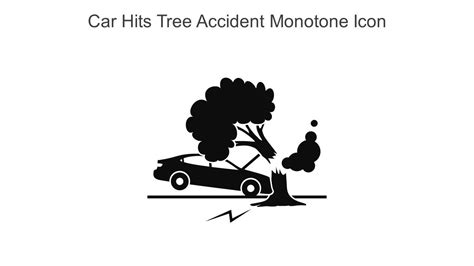 Car Hits Tree Accident Monotone Icon In Powerpoint Pptx Png And Editable Eps Format Ppt Slide