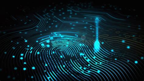 Digital Fingerprint Security Concept Binary Digits Generative Ai Stock