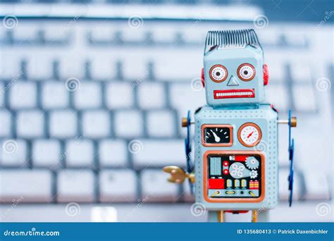 Symbol For A Chatbot Or Social Bot And Algorithms Program Code In The Background Stock Image