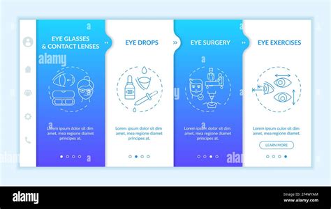 Eye Diseases Treatment Methods Onboarding Vector Template Stock Vector Image And Art Alamy