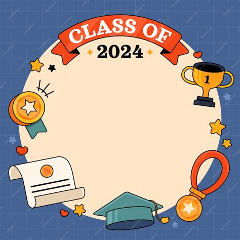 Premium Vector Hand Drawn Class Of 2024 Frame Template