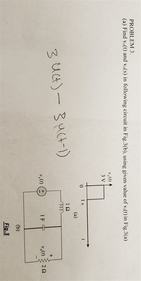 Solved PROBLEM 3 A Find Vo T And Vo S In Following Chegg Com