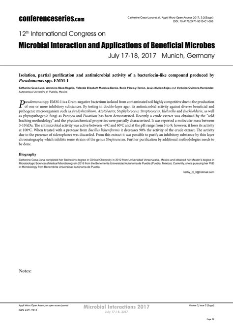 Pdf Isolation Partial Purification And Antimicrobial Activity Of A