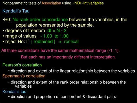 ppt parametric and nonparametric models for tests of association