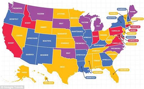 Map Porn Each States Most Misspelled Word The Interrobang