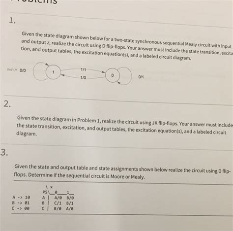 Solved 1 Given The State Diagram Shown Below For A Chegg Com