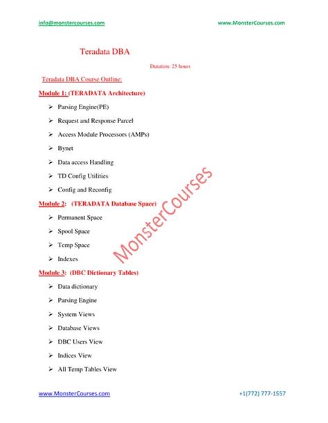 teradata online training pdf